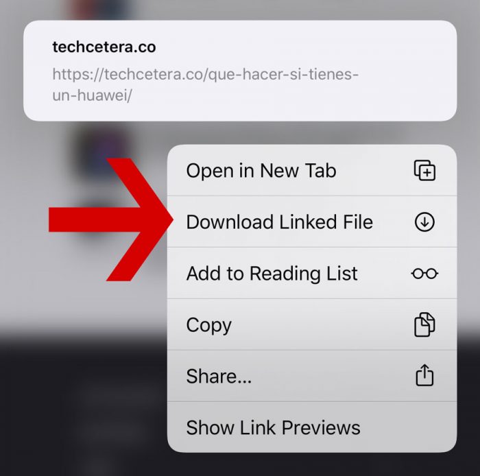 Clic sostenido en el enlace para descargar el archivo | Techcetera