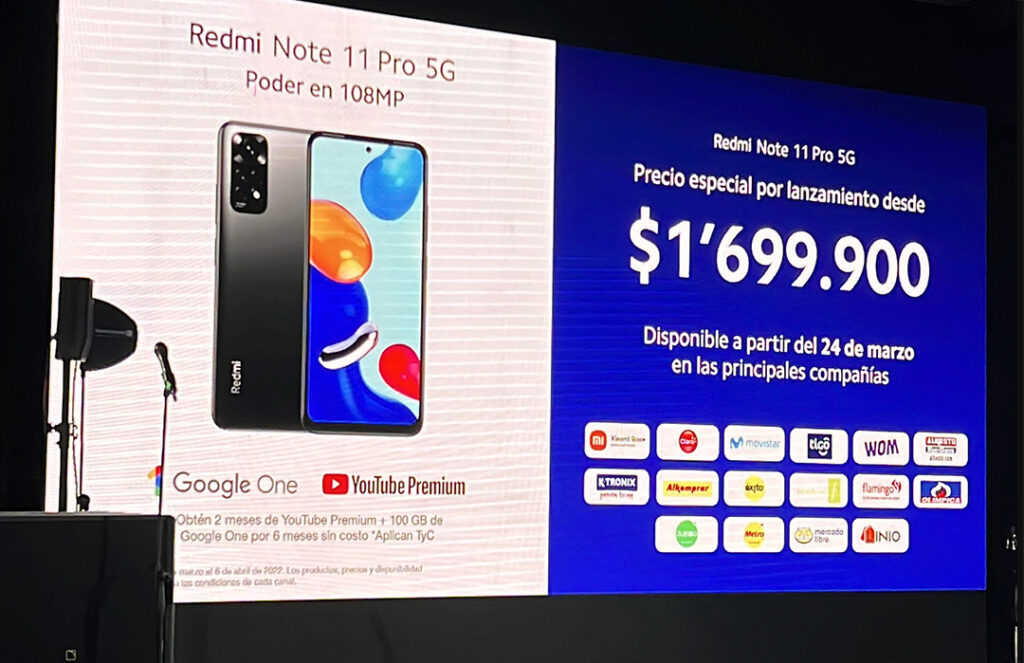 precio de lanzamiento del Redmi Note 11 Por 5G en Colombia | Techcetera